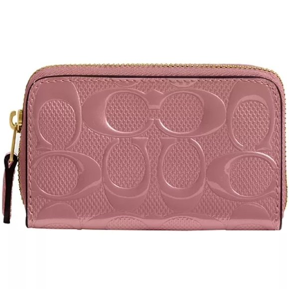 Coach | Bags | Coach Boxed Small Zip Around Card Case In Signature ...